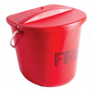 Plastic Fire Bucket w/Lid - FMC Fire